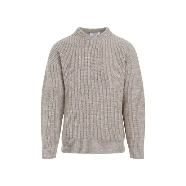 Marine Serre Wool And Fluffy Knit Crewneck Pullover Sweater In